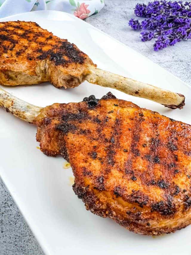 Ninja Woodfire Grill Pork Tomahawk Chops