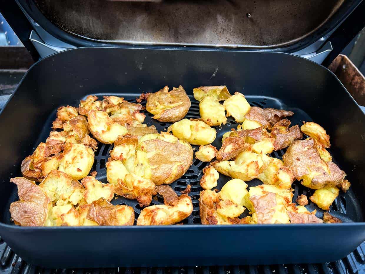 Ninja Woodfire Grill Air Fryer Smashed Potatoes - Grill What You Love