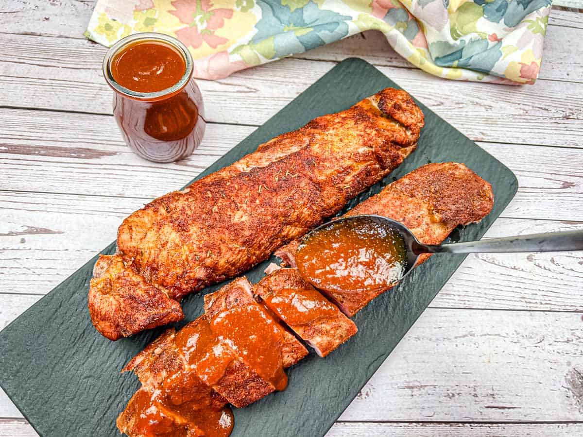 Ninja Woodfire Outdoor Grill Smoked Pork Tenderloin with Mezcal BBQ ...